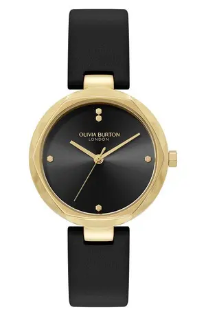 OLIVIA BURTON Dimension Leather Strap Watch - Black