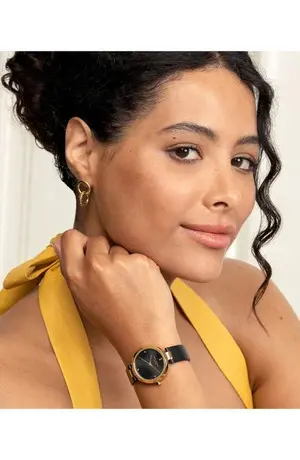 OLIVIA BURTON Dimension Leather Strap Watch
