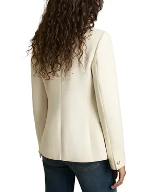REISS Tally Double Breasted Jacket - White