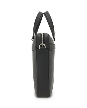 FERRAGAMO Monogram Canvas And Leather Business Bag - Nero