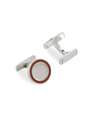 Ted Baker London Raylan Round Branded Cufflinks - Silver