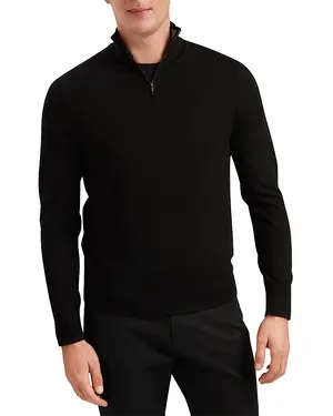 Ted Baker London Merino Quarter Zip Sweater - Black