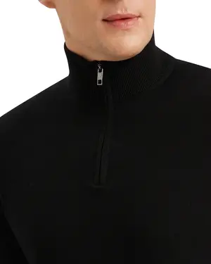 Ted Baker London Merino Quarter Zip Sweater - Black