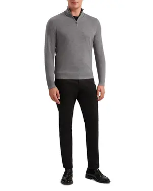 Ted Baker London Merino Quarter Zip Sweater - Charcoal