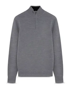 Ted Baker London Merino Quarter Zip Sweater - Charcoal