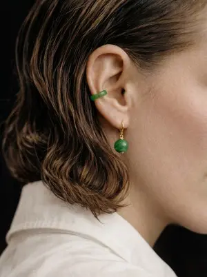 SEREE Nadene Jade Drop Earrings