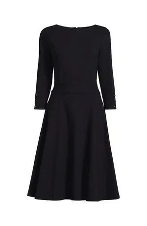 LANDS' END Starfish 3/4 Sleeve Midi Dress - Black