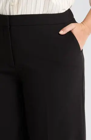 Nordstrom The Lennox Wide Leg Trousers - Black