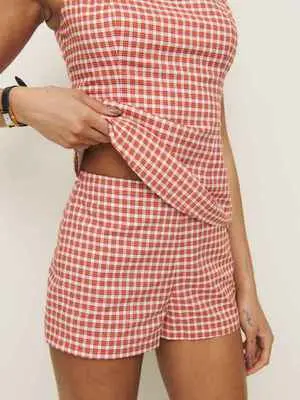 REFORMATION Eliana Two Piece - Red Check
