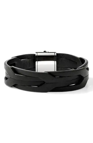 John Hardy Icon 50 Leather Bracelet - Black