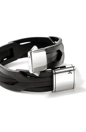 John Hardy Icon 50 Leather Bracelet - Black