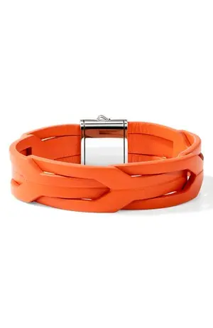 John Hardy Icon 50 Leather Bracelet - Orange
