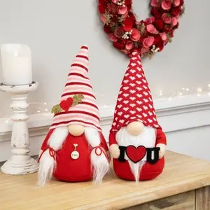 NORTHLIGHT Plush "i Heart U" Valentine's Day Gnomes -12"set Of 2