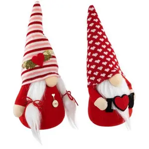 NORTHLIGHT Plush "i Heart U" Valentine's Day Gnomes -12"set Of 2