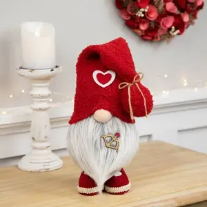 NORTHLIGHT Valentine's Day Gnome Figurine With Bow And Arrow19.5"
