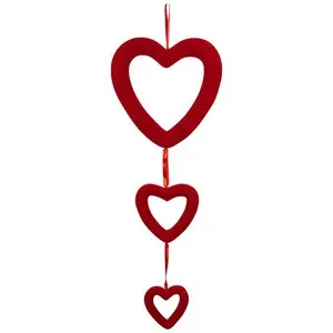 NORTHLIGHT Heart Trio Valentine's Day Wall Decoration34" - Red