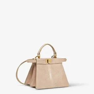 Fendi Peekaboo Iseeu Petitedove Gray Stingray Leather - Beige
