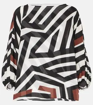 Max Mara Camino Striped Silk Top - Multicoloured