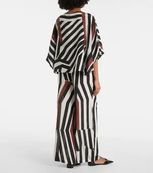 Max Mara Camino Striped Silk Top - Multicoloured
