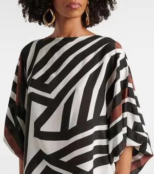 Max Mara Camino Striped Silk Top - Multicoloured