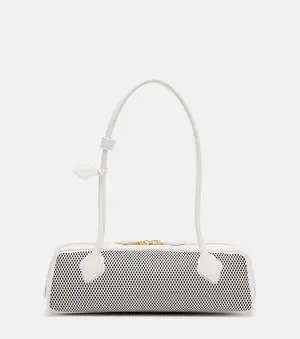 Alaïa Le Teckel Medium Suede Shoulder Bag - White