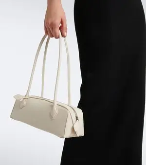Alaïa Le Teckel Suede Shoulder Bag - White