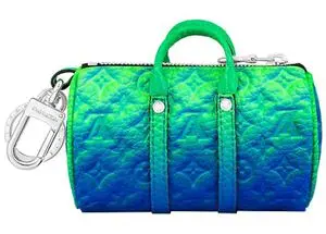 LOUIS VUITTON Mini Keepall Earphones Pouch Taurillon Illusion - Blue/green