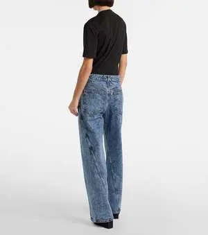 Alaïa Twisted Low-rise Wide-leg Jeans - Blue