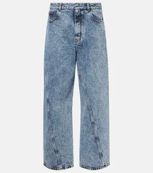 Alaïa Twisted Low-rise Wide-leg Jeans - Blue