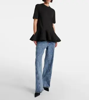 Alaïa Twisted Low-rise Wide-leg Jeans - Blue