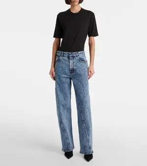 Alaïa Twisted Low-rise Wide-leg Jeans - Blue