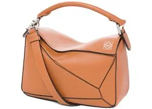 Loewe Puzzle Bag In Classic Calfskin Small - Tan