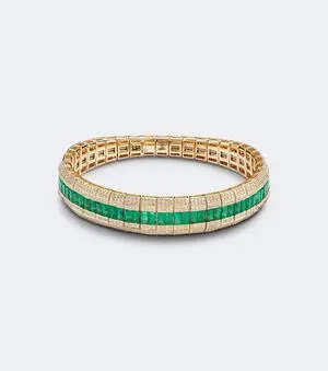 Shay Jewelry 18kt Bracelet With Emeralds And Diamonds - Gold