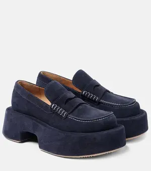 JW Anderson Suede Platform Loafers - Blue
