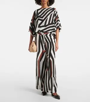 Max Mara Tropea Striped Wide-leg Pants