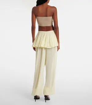 Alaïa Mid-rise Wide-leg Pants - Yellow
