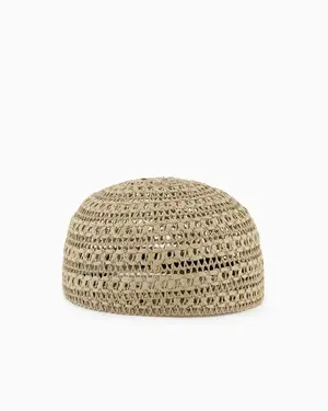 Giorgio Armani Braided Webbing Beanie - Beige