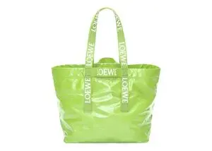 Loewe Fold Shopper In Paper Calfskin - Bright Apple