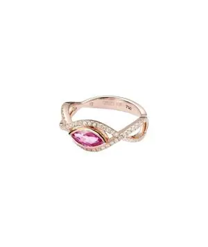 Shay Jewelry 18kt Rose Ring With Sapphire And Diamonds - Gold