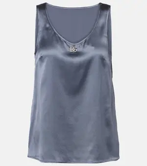 Dolce & Gabbana Silk-blend Top - Grey