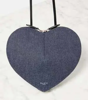Alaïa Le Cœur Denim Shoulder Bag - Blue
