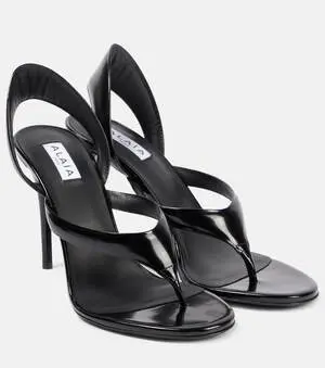 Alaïa Infradito Thong Sandals - Black