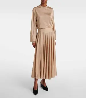 Alaïa Pleated Maxi Skirt