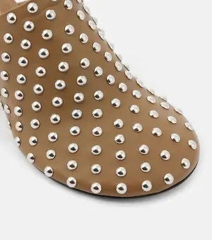 JIL SANDER Studded Leather Mules - Green