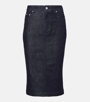 Dolce & Gabbana Denim Midi Skirt - Blue