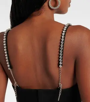 AREA Heart Crystal-embellished Crop Top