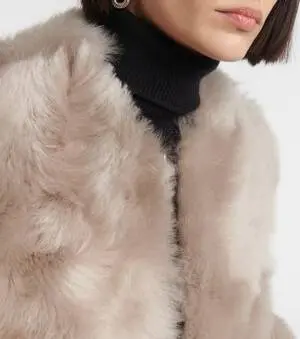 Nour Hammour Dianne Shearling Jacket - Beige