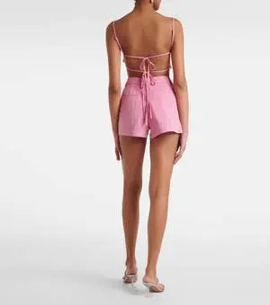Blumarine Floral-appliqué Gabardine Shorts