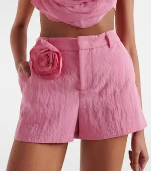 Blumarine Floral-appliqué Gabardine Shorts
