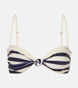 Johanna Ortiz Striped Bikini Top - Blue